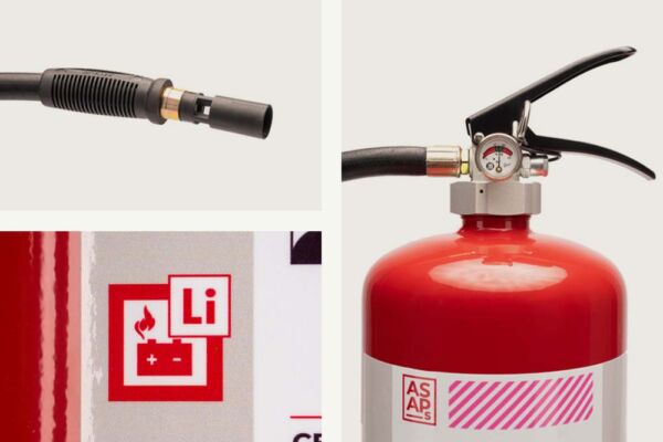 Draagbare brandblussers voor het blussen van lithium-ion batterijbranden